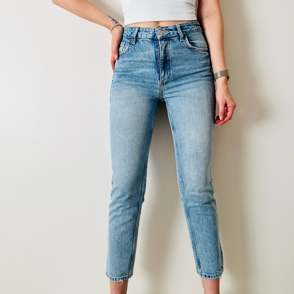 Zara | Jeans | Zara Light Blue Skinny Cropped Jeans Slim Fit | Poshmark